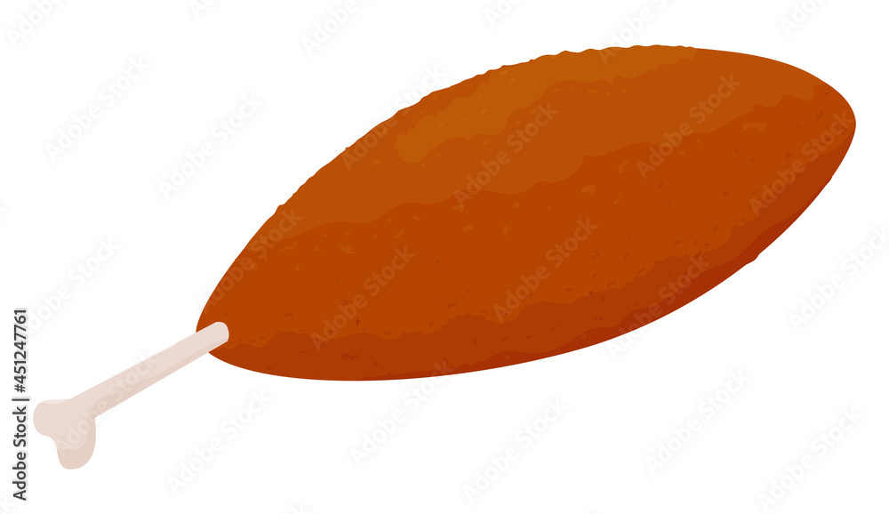 Cartoon breaded chicken kiev cutlets isolated on white background ...