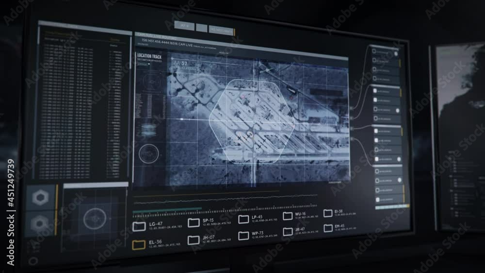 Scanning Map Of Air Base In Iraq at Modern Satellite Computer Software ...
