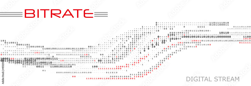 Bitrate, digital stream. Vector graphics with binary code Stock Vector ...