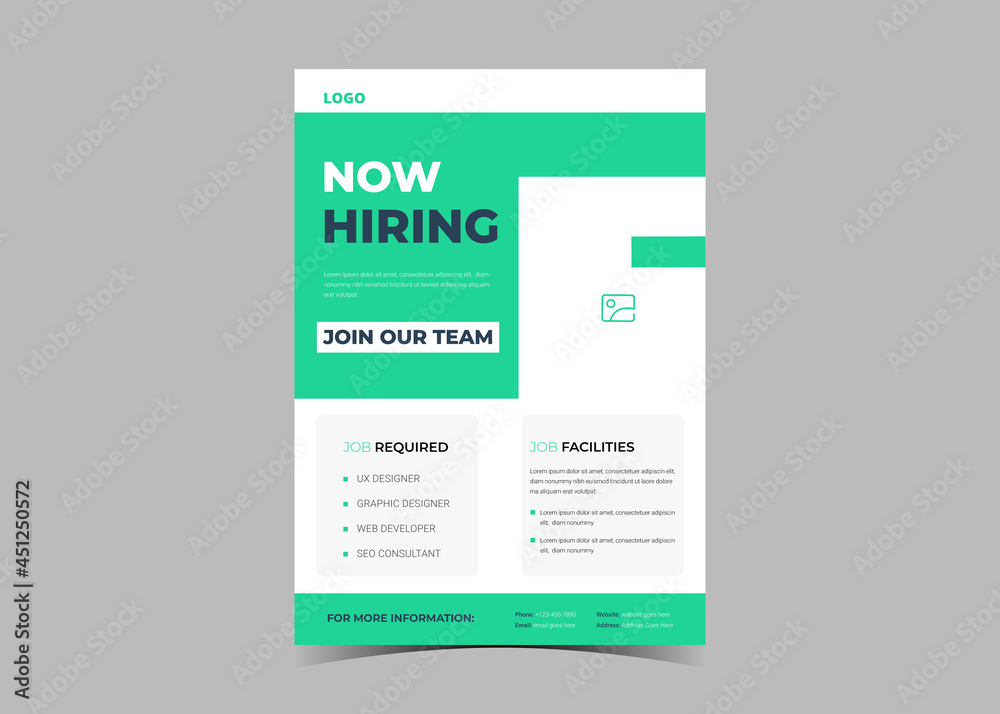 We are hiring flyer design. Job offer leaflet template. Job vacancy ...