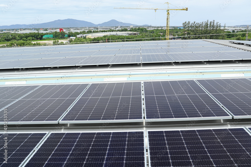 Solar PV Rooftop System in Mountain Background Stock Photo | Adobe Stock
