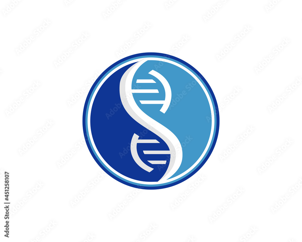 DNA Helix Biological Element Logo Template. Genetics Vector Design ...