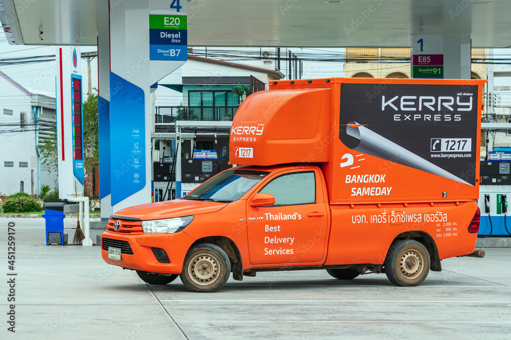KANCHANABURI,THAILAND-OCTOBER 11,2020 : Kerry express logistic truck on ...