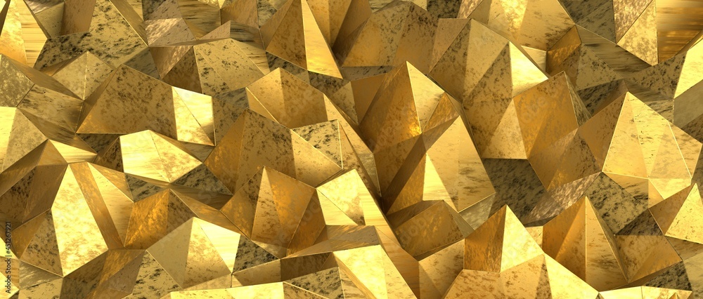 gold Abstract mosaic background, gold polygon background, abstract ...