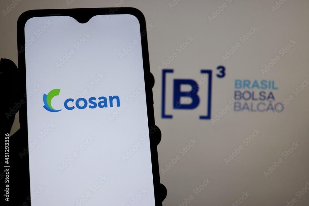 Bahia, Brazil - February 24, 2021: Cosan logo on smartphone screen with ...