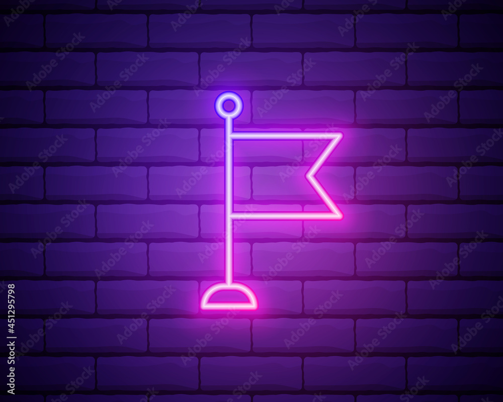 Vector realistic isolated neon sign of colour flag for decoration and ...