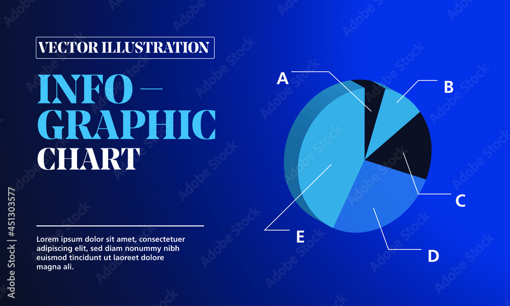Graphic element (pie chart). For presentation at work, in office. For ...