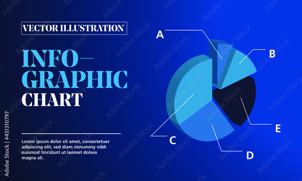 Graphic element (pie chart). For presentation at work, in office. For ...