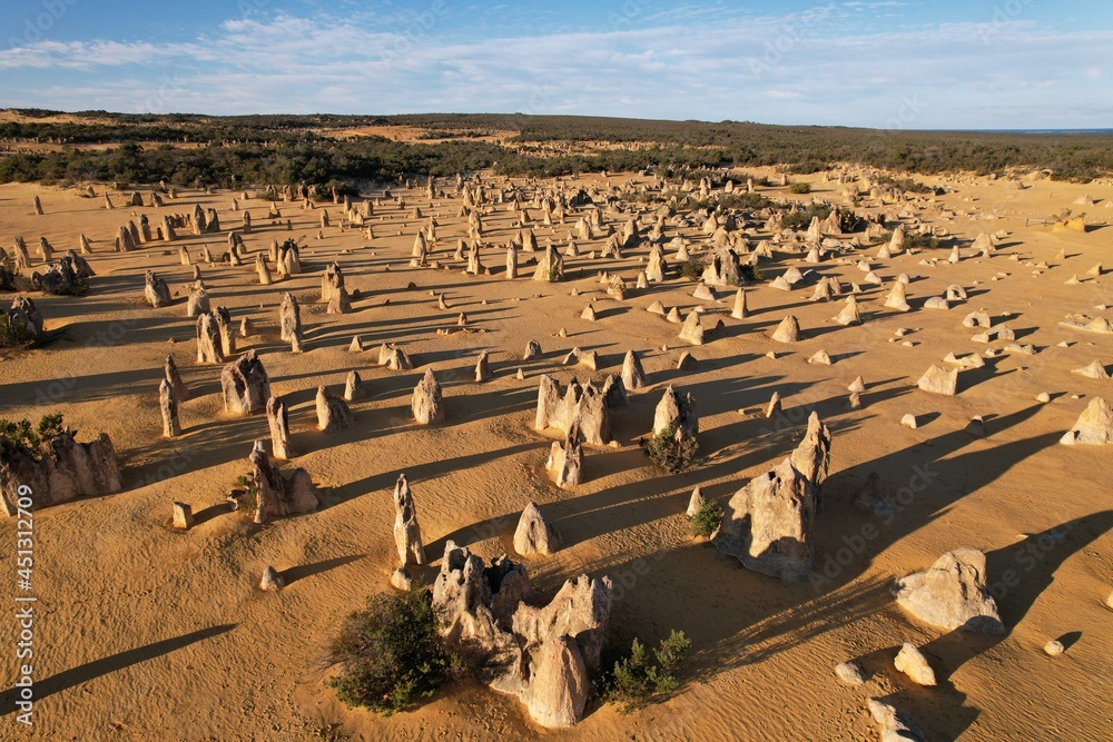Aerial drone photo of sunrise over the amazing natural limestone ...