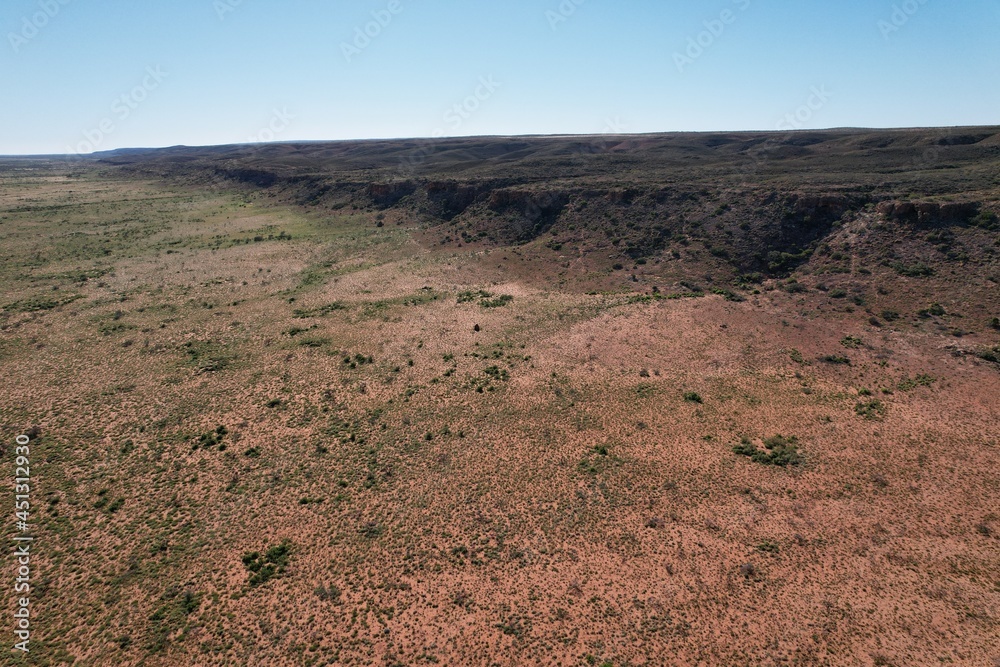Outback Australia aerial drone photo over the wild rugged limestone ...
