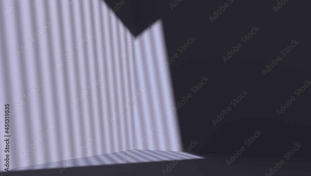 Dark studio with shadow from window on wall. Scene for product display ...