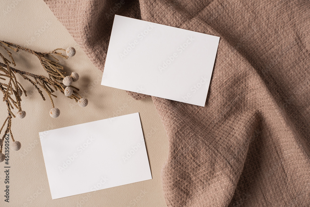 Flatlay of aesthetic Parisian styled business branding template. Blank ...