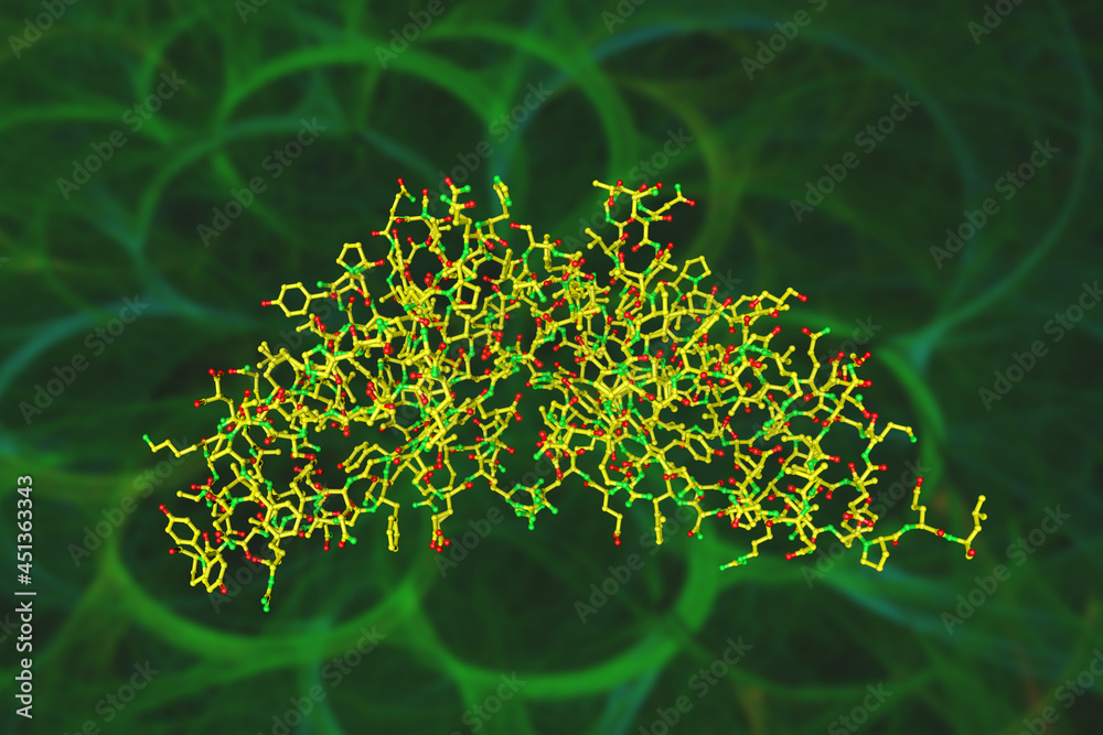 ภาพประกอบสต็อก Molecular structure of the N-terminal domain of ...