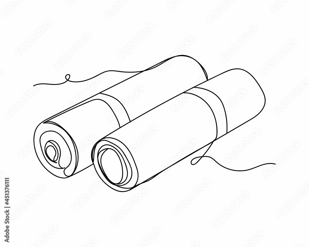 Continuous one line drawing of battery in silhouette on a white ...