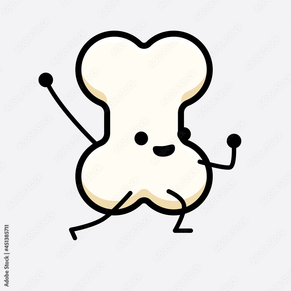 Vector Illustration of Bone Character with cute face and simple body ...