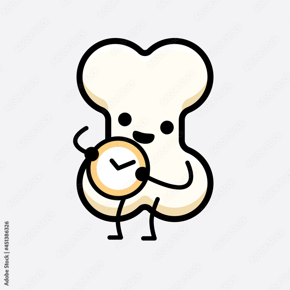 Vector Illustration of Bone Character with cute face and simple body ...
