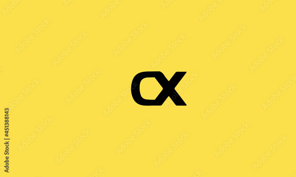 CX vector is a simple design vector with yellow background and black ...