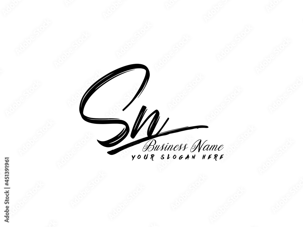 Vecteur Stock Brush SN Letter Logo, monogram sn logo icon vector for ...