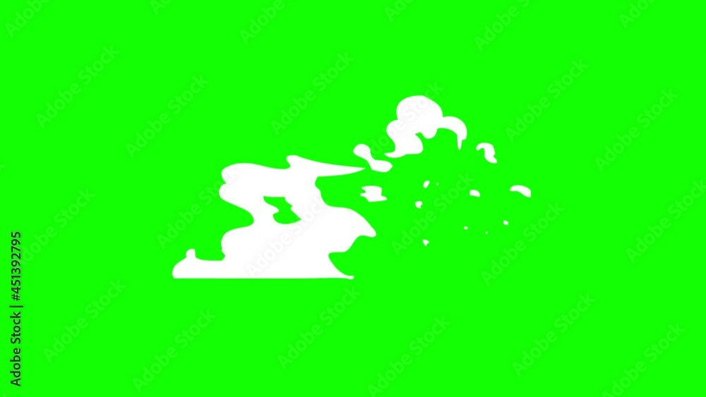 Cartoon FX Smoke Explosion on the green screen background. 4K video ...