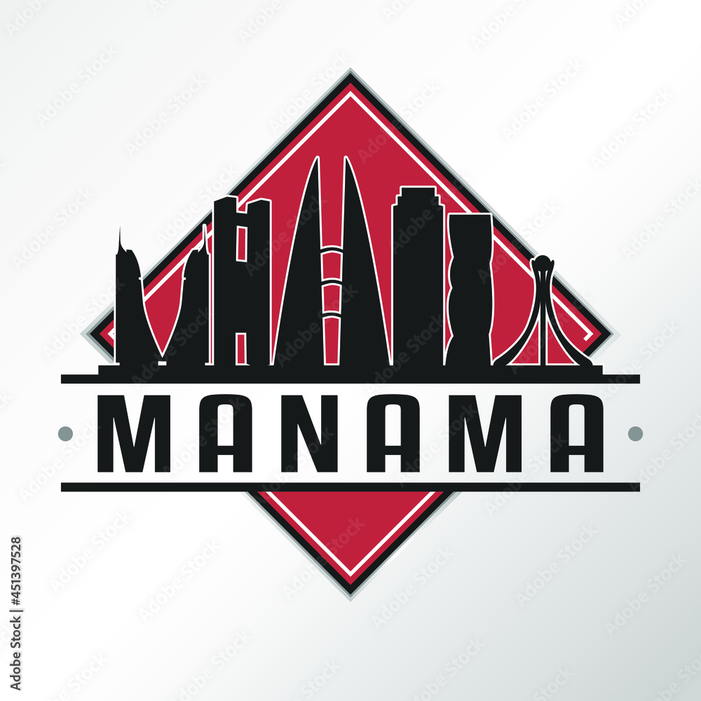 Manama, Bahrain Skyline Logo. Adventure Landscape Design Vector ...