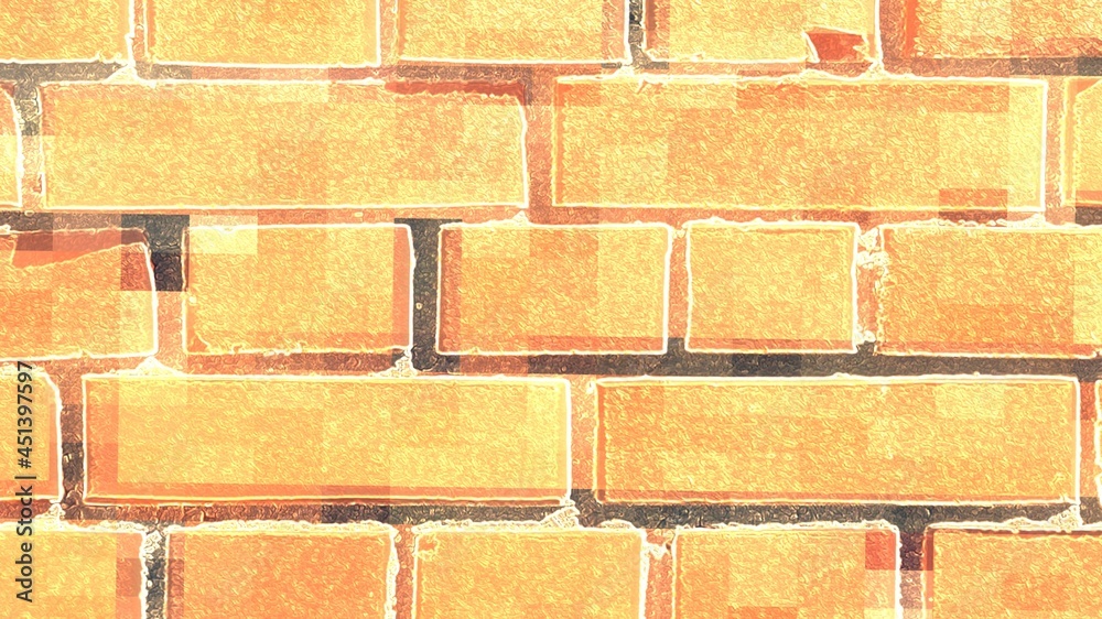 Light brown brick wall. Stylization for an abstract drawing. Smooth ...