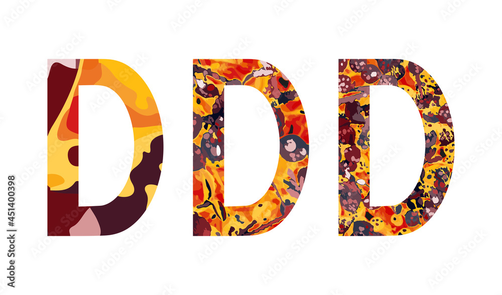 Letter D part of original font for different design. Modern vector ...