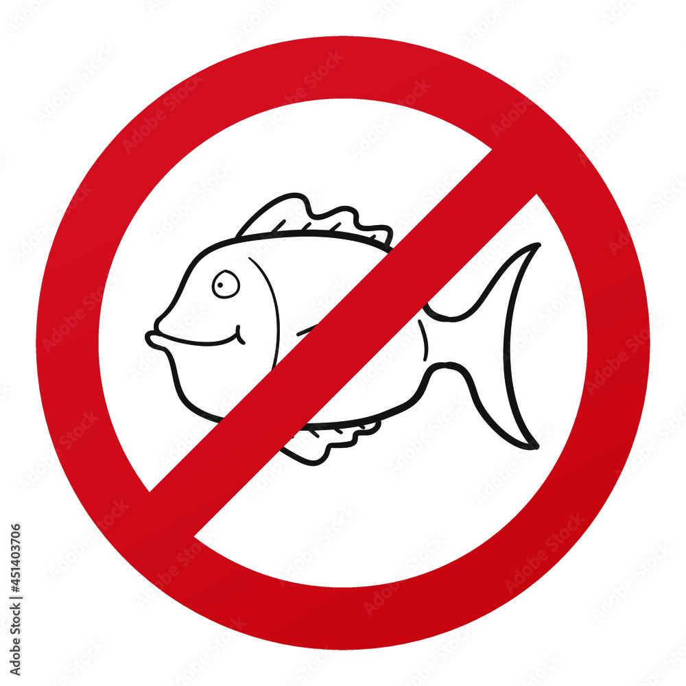 Vecteur Stock No Fish Symbol Isolated on White Background. Fisherman ...