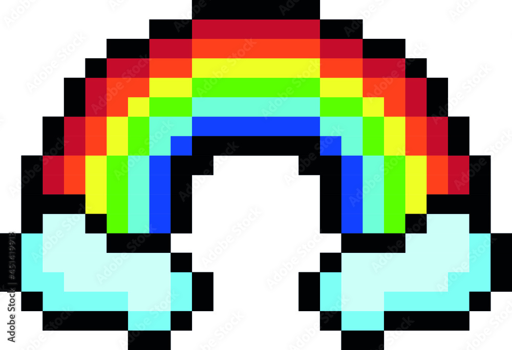 rainbow Pixel Art isolated on white Background vector illustration ...
