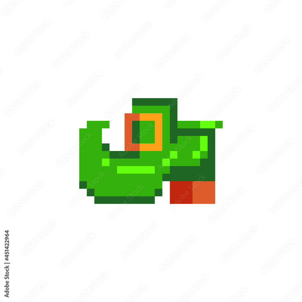 Shoes, green boots pixel art icon. Design for stickers, shoe store logo ...