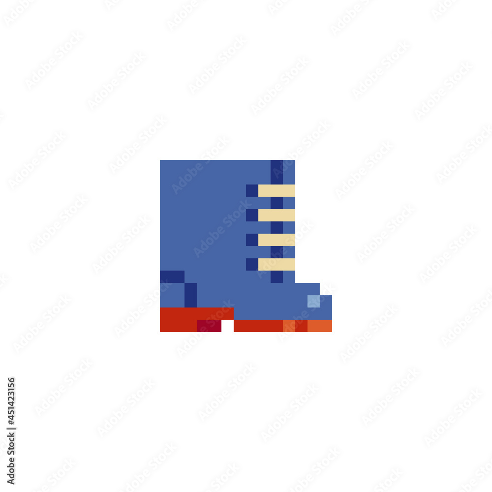 Shoes, boot pixel art icon. Design for stickers, shoe store logo ...
