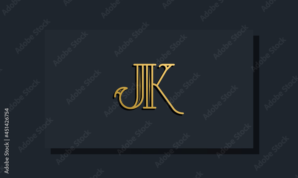 Minimal Inline style Initial JK logo. Stock Vector | Adobe Stock Minimal Inline style Initial JK logo. Stock Vector | Adobe Stock