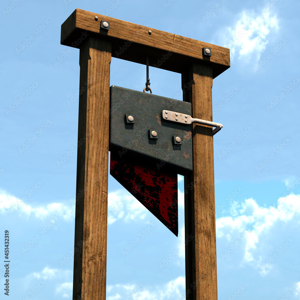 3d-illustration of an old-fashioned guillotine for execution - heaven ...