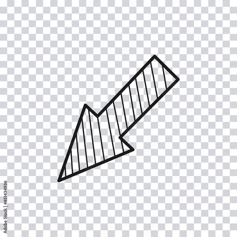 Hand drawn arrow isolated on transparent background. Vector ...
