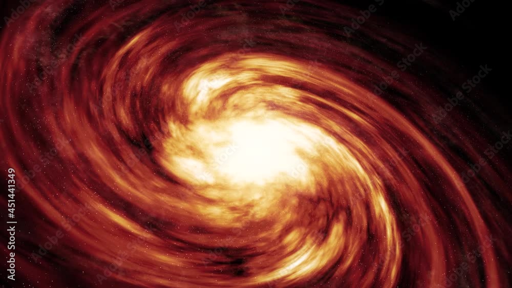 Birth of a galaxy. Universe with stars, dust and particles and spiral ...