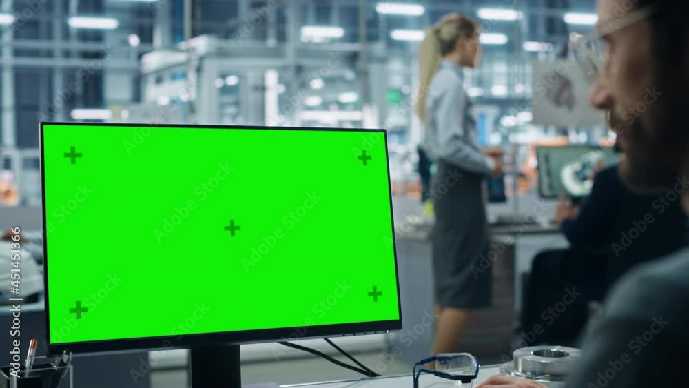 Car Factory Office: Male Automotive Engineer Sitting at His Desk ...