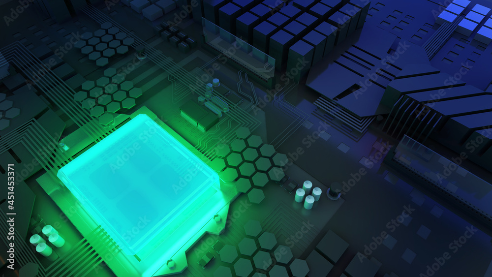 Image of the central processing unit in normal safety,working ...