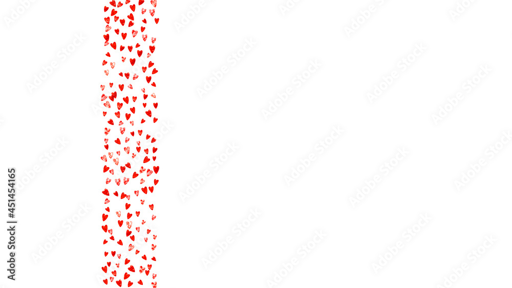 Valentine day border with red glitter sparkles. February 14th day ...