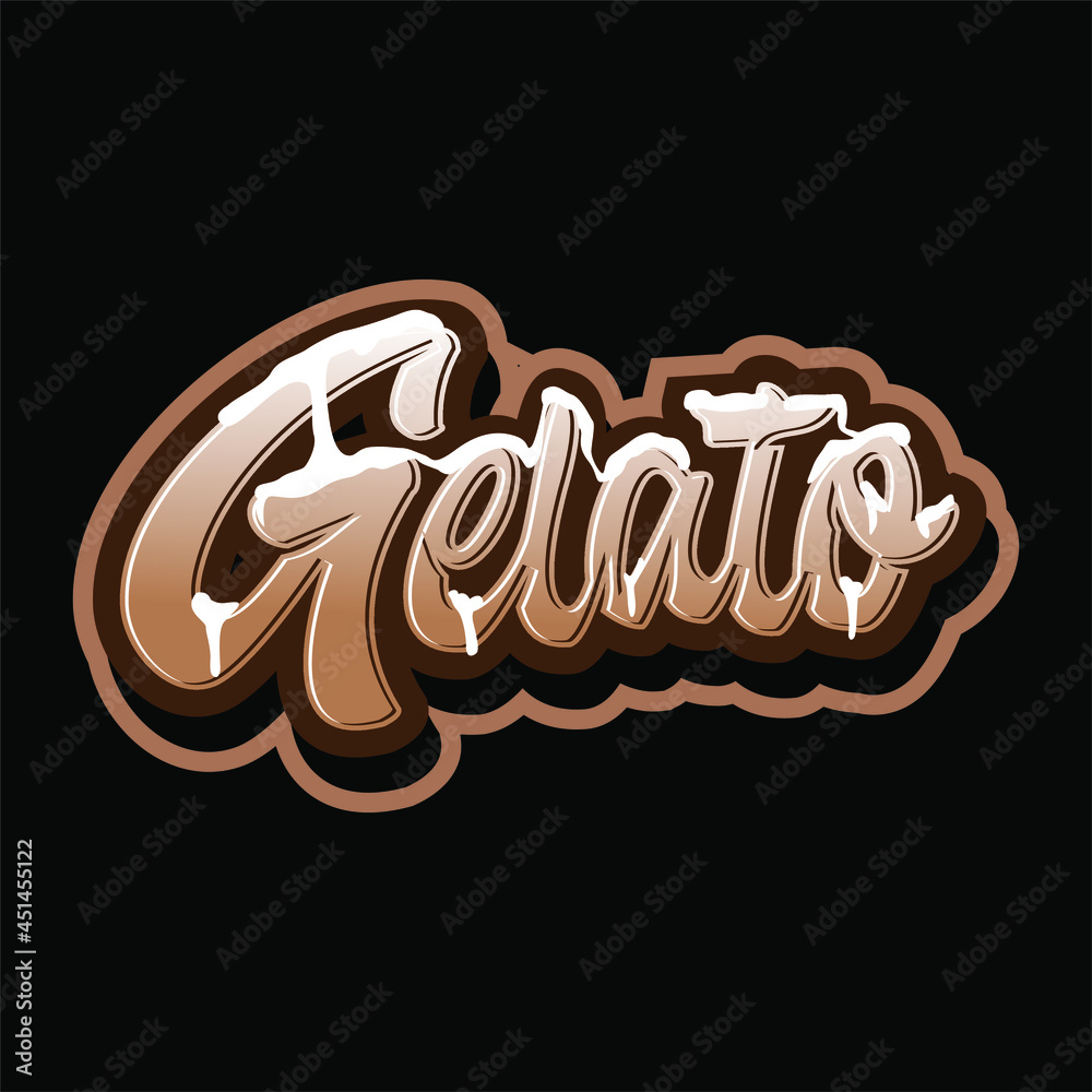 Gelato lettering design with fun style Stock Vector | Adobe Stock