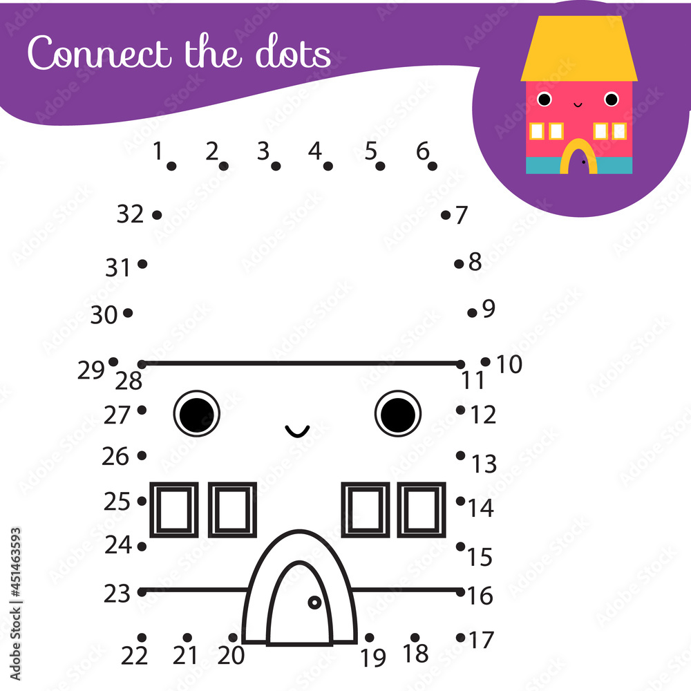 Connect the dots. Dot to dot by numbers activity for kids and toddlers ...