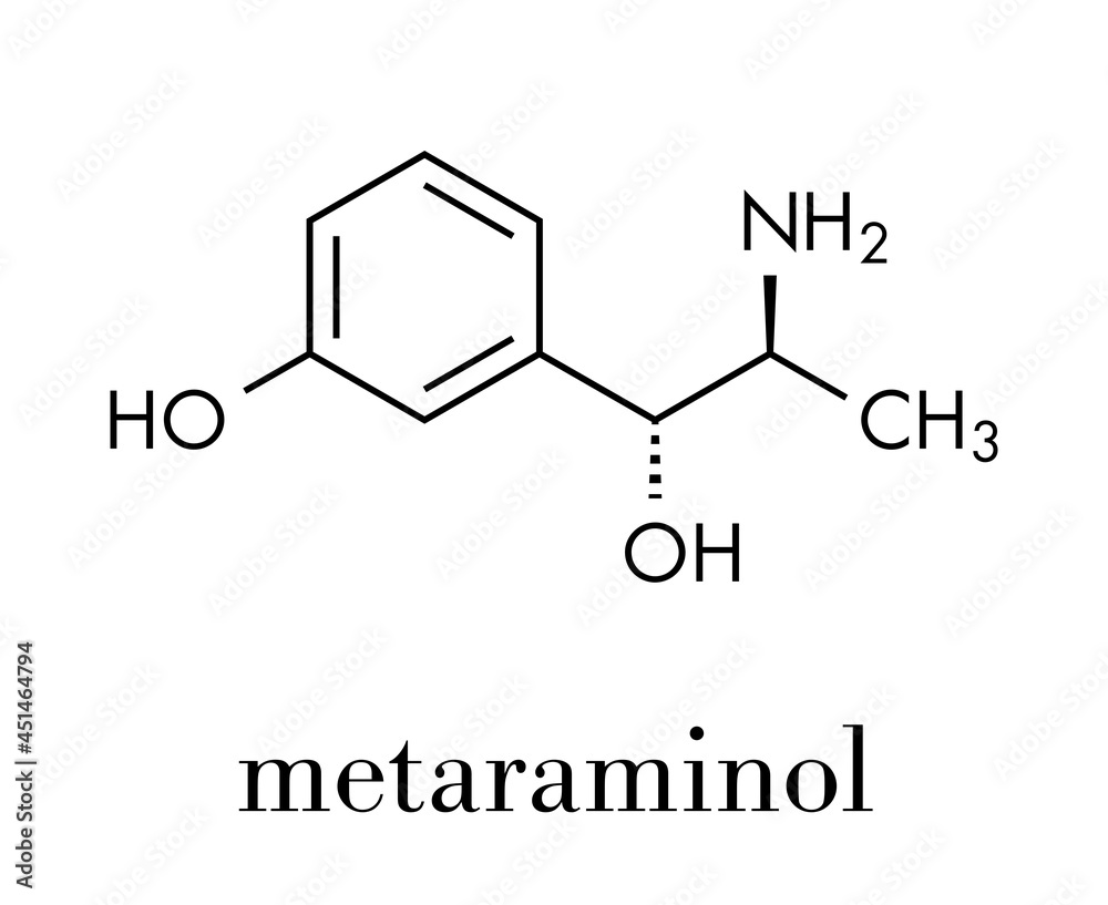 Metaraminol (metaradrine) hypotension drug molecule. Used in treatment ...