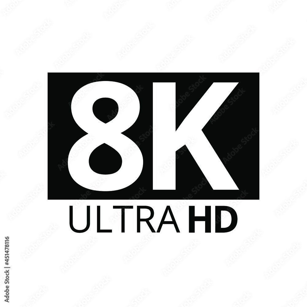 8K UHD logo vector png Stock Vector | Adobe Stock