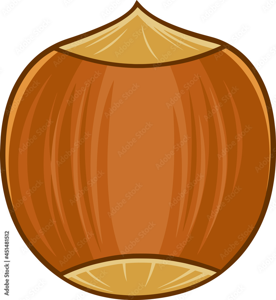 Cartoon Hazelnut. Vector Hand Drawn Illustration Isolated On ...