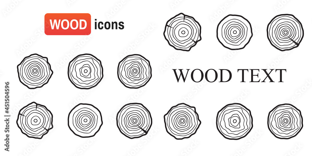 Tree rings background. Saw cut tree trunk texture. Wood texture vector ...