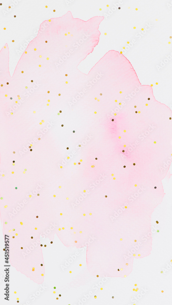 Gold glitter pink watercolor background Stock Illustration | Adobe Stock