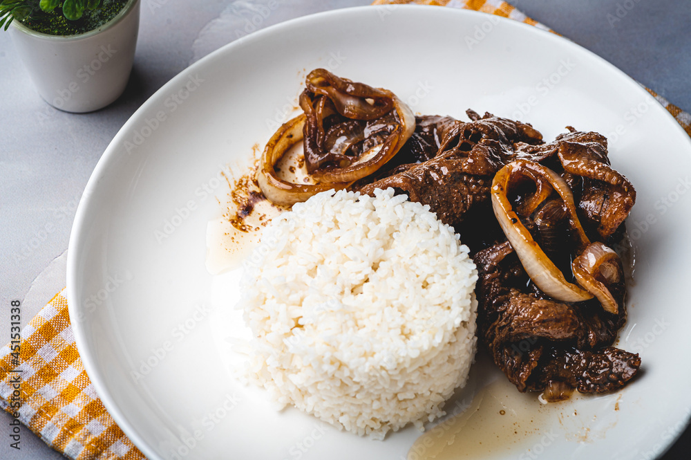 Bistek Tagalog( Filipino Beef Steak) is made of thinly sliced sirloin ...