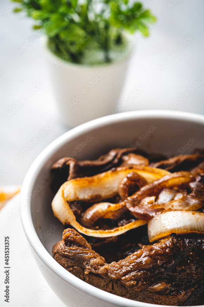 Bistek Tagalog( Filipino Beef Steak) is made of thinly sliced sirloin ...