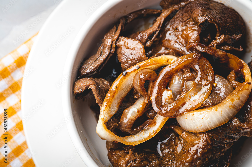 Bistek Tagalog( Filipino Beef Steak) is made of thinly sliced sirloin ...