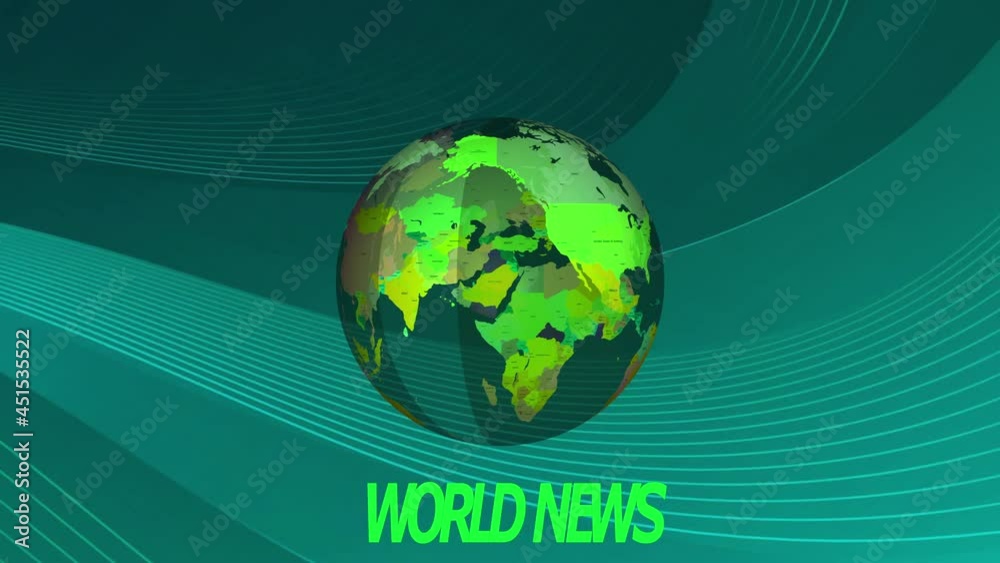 Stock video 3D World News Background Loop, digital world breaking news ...