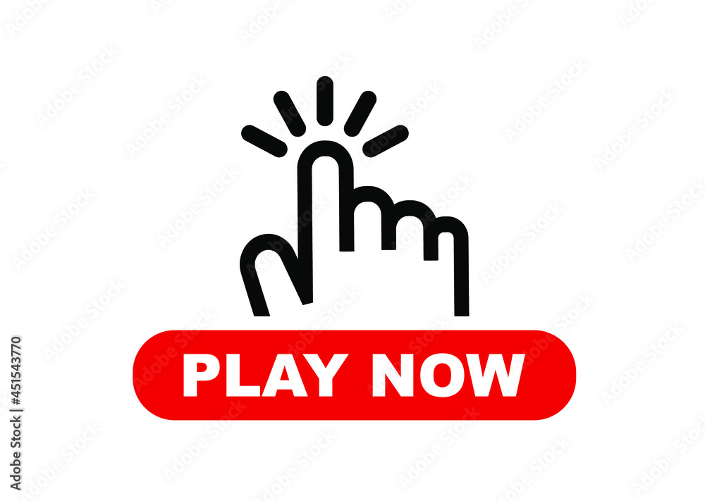 play now button on white background Stock Vector | Adobe Stock