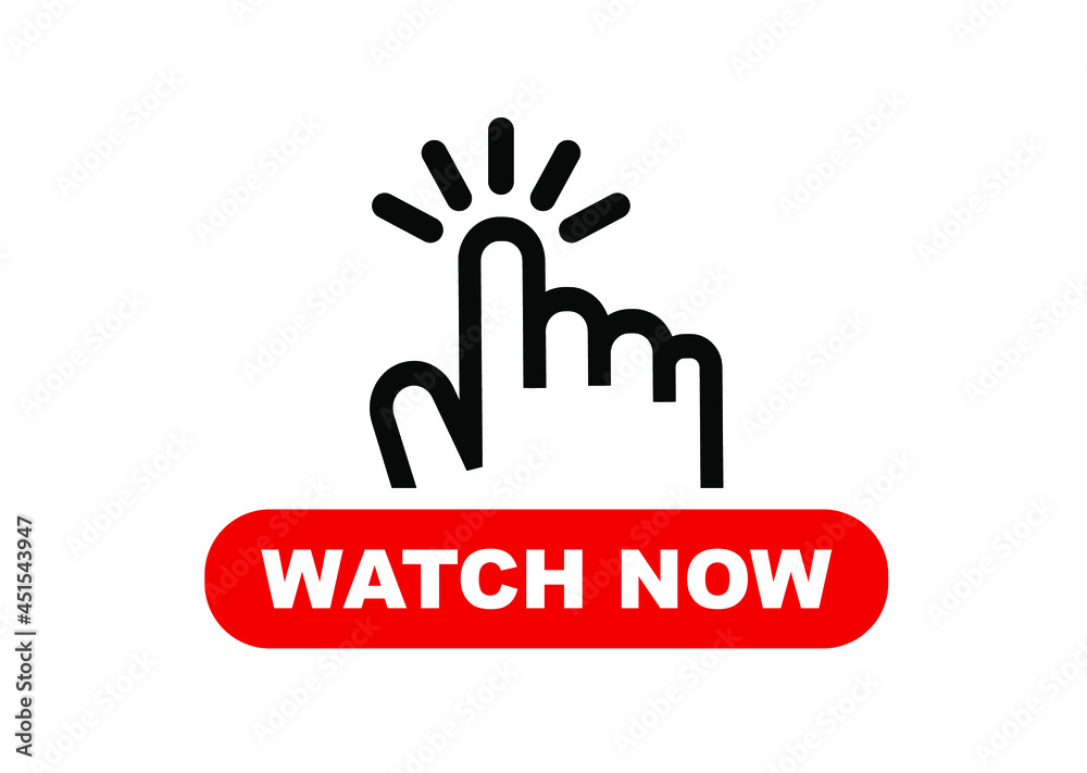 watch now button on white background Stock Vector | Adobe Stock